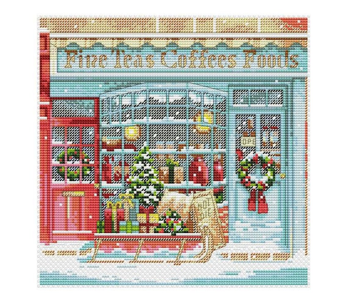 Christmas Scene Cross Stitch Pattern Xmas Cross Stitch - Etsy