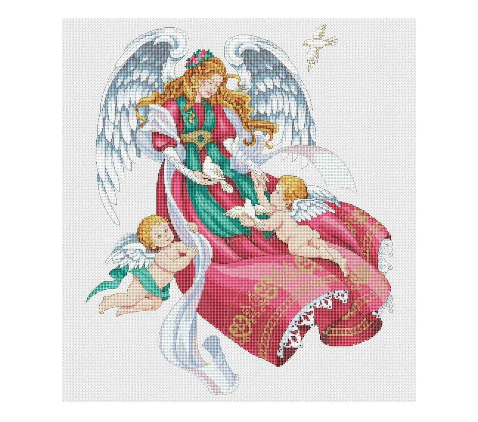 Angel Baby Cross Stitch Pattern | Religious Cross Stitch | Instant ...