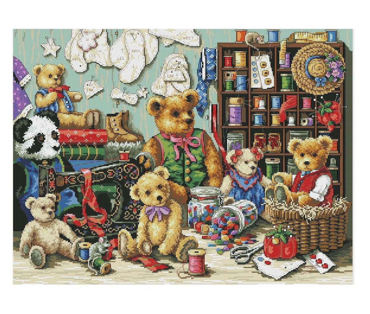 Teddy Bears Cross Stitch Pattern Girl Room Cross Stitch | Etsy