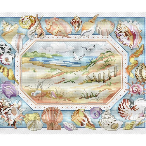 Seashells Cross Stitch Pattern PDF Sea Shells Cross Stitch - Etsy