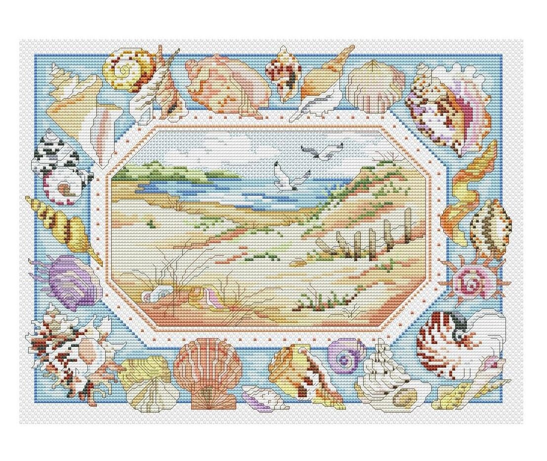 Sea Shells Cross Stitch Pattern | Sea Cross Stitch Patterns PDF ...