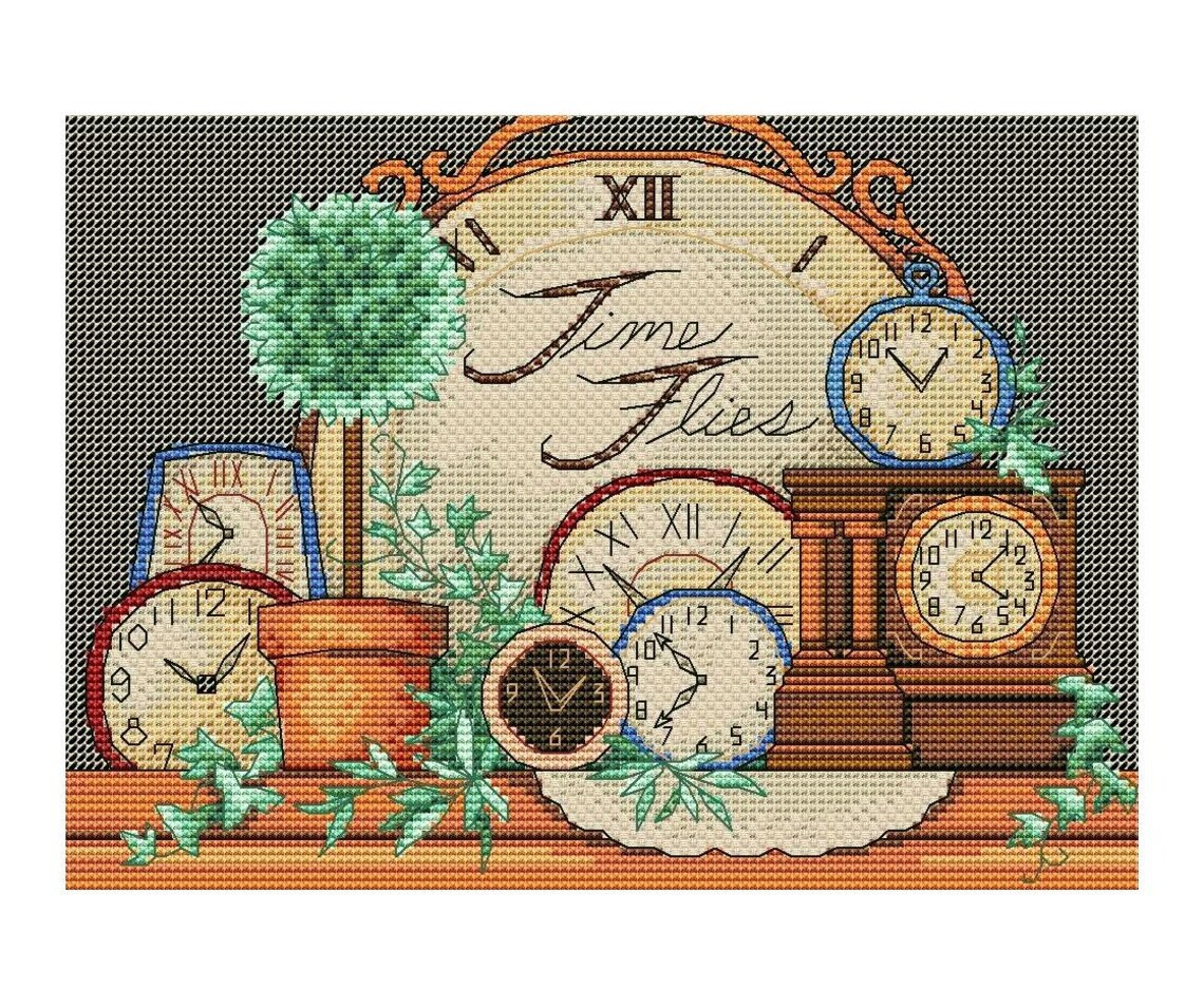Clock Cross Stitch Pattern Counted Cross Stitch Pattern - Etsy