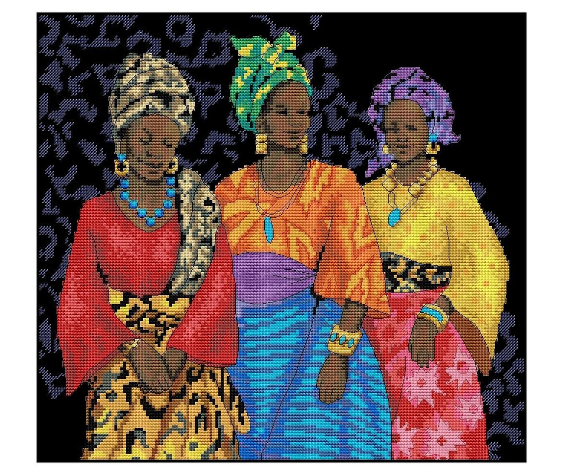African Woman Cross Stitch Pattern PDF | African Cross Stitch Pattern ...