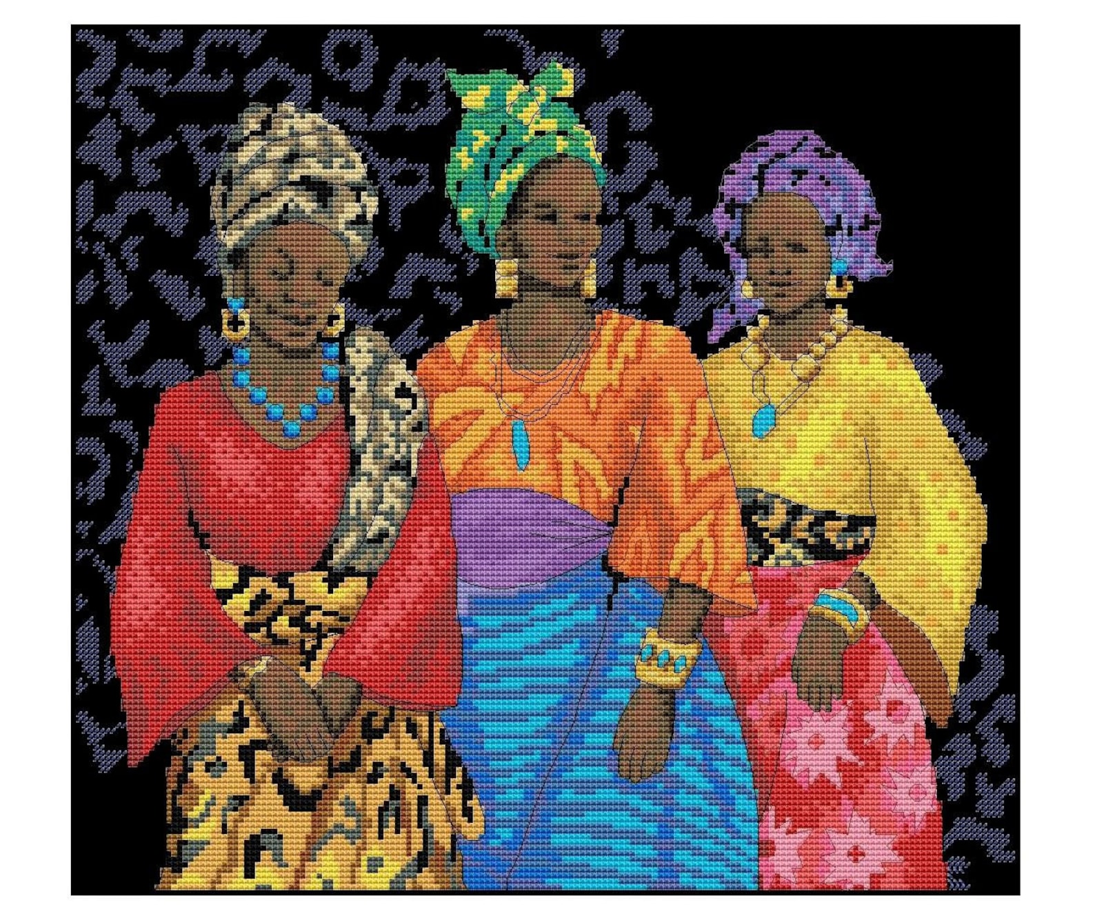 African Woman Cross Stitch Pattern PDF | African Cross Stitch Pattern ...