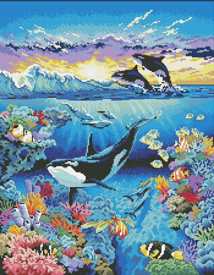 Sea Life Cross Stitch Pattern | Dolphins Cross Stitch | Instant ...