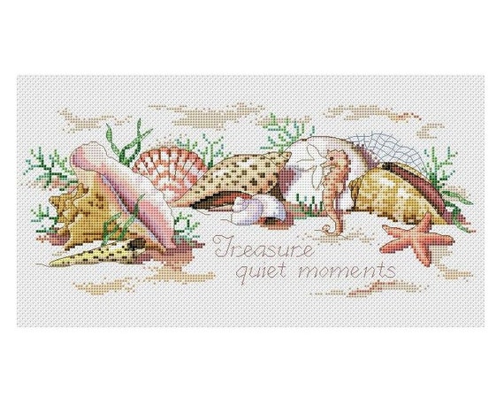 Seashells Cross Stitch Pattern PDF Sea Shells Cross Stitch | Etsy