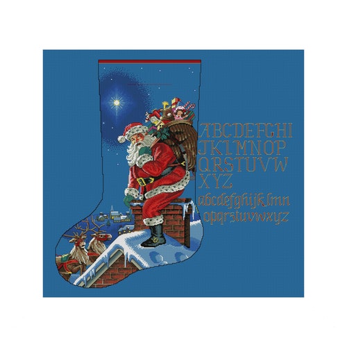 Christmas Stocking Cross Stitch Pattern Santa Claus Cross - Etsy