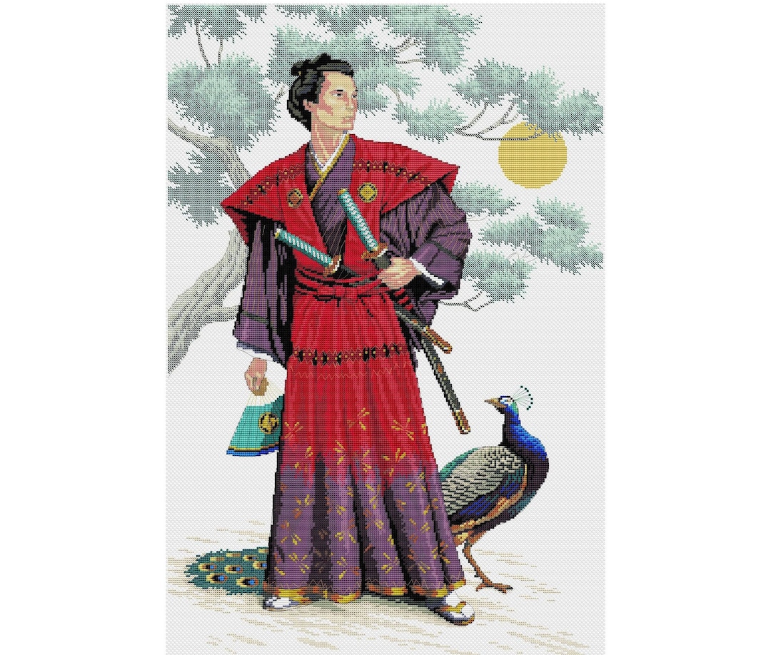 Japanese Cross Stitch Pattern | Samurai Cross Stitch Pattern | Instant ...