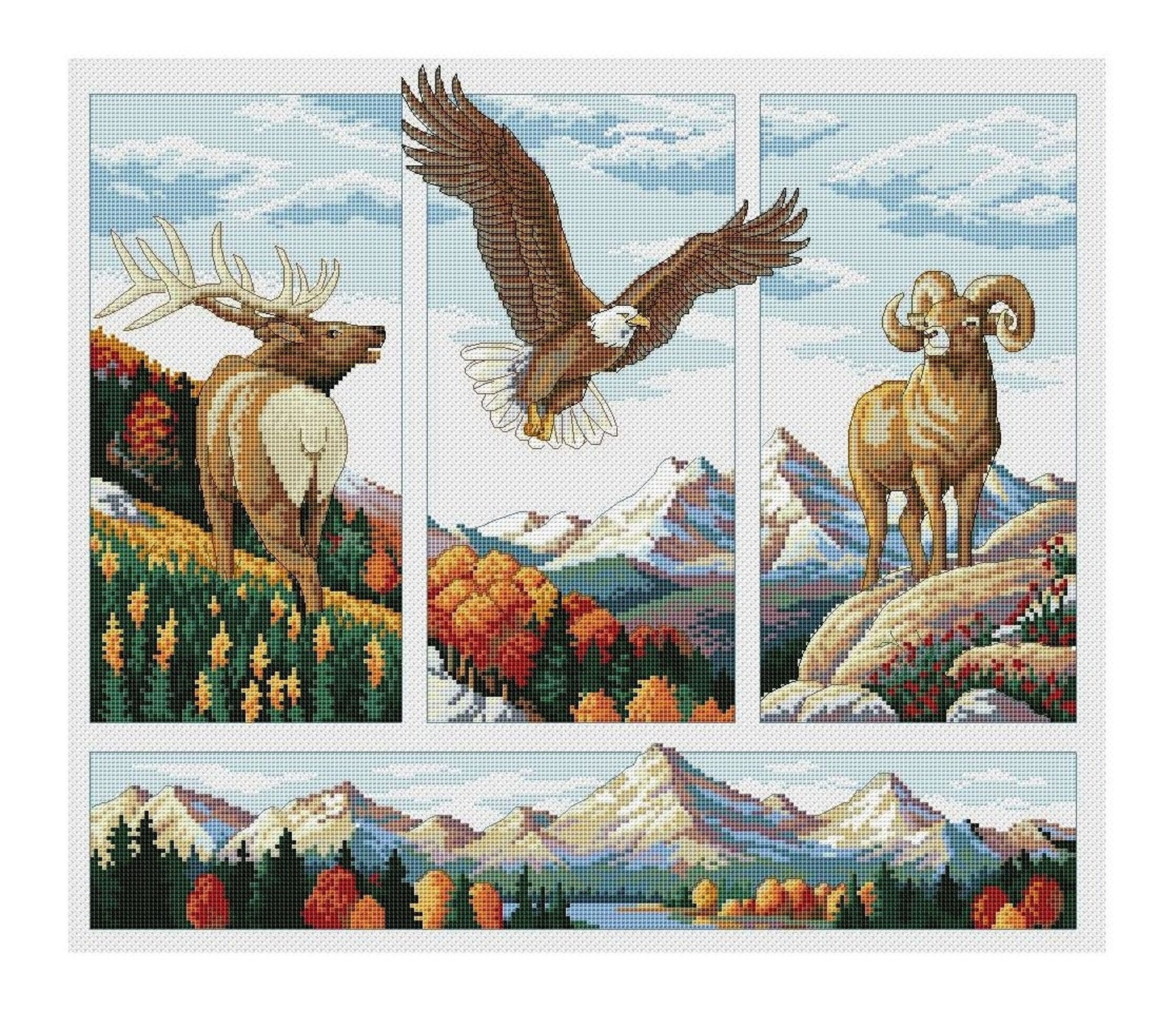 Wild Animals Cross Stitch Pattern | Forest Animals Cross Stitch ...