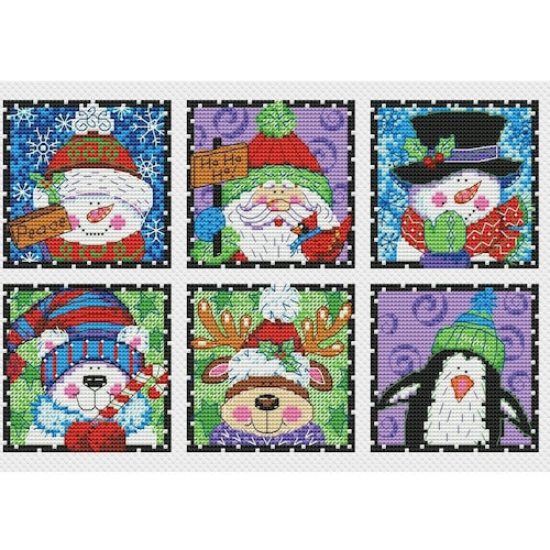 Set of Christmas Ornaments Cross Stitch Patterns Merry - Etsy