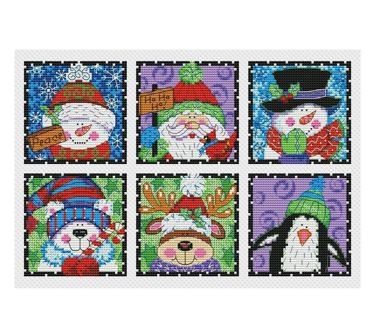 Christmas Ornament Cross Stitch Pattern |set of 6 Cross Stitch ...
