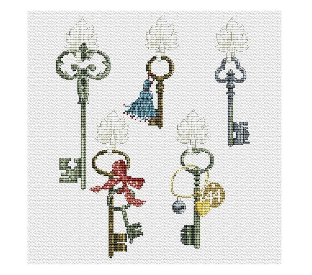 Sampler Cross Stitch Pattern | Keys Cross Stitch Pattern | PDF Instant ...