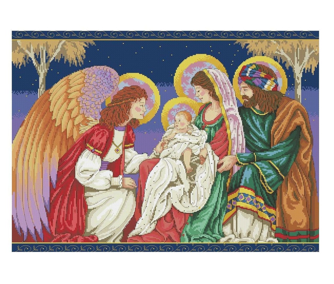Holy Family Cross Stitch Pattern | Religious Cross Stitch | Instant ...