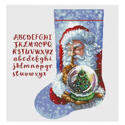 Christmas Stocking Cross Stitch Pattern Santa Stocking Cross | Etsy