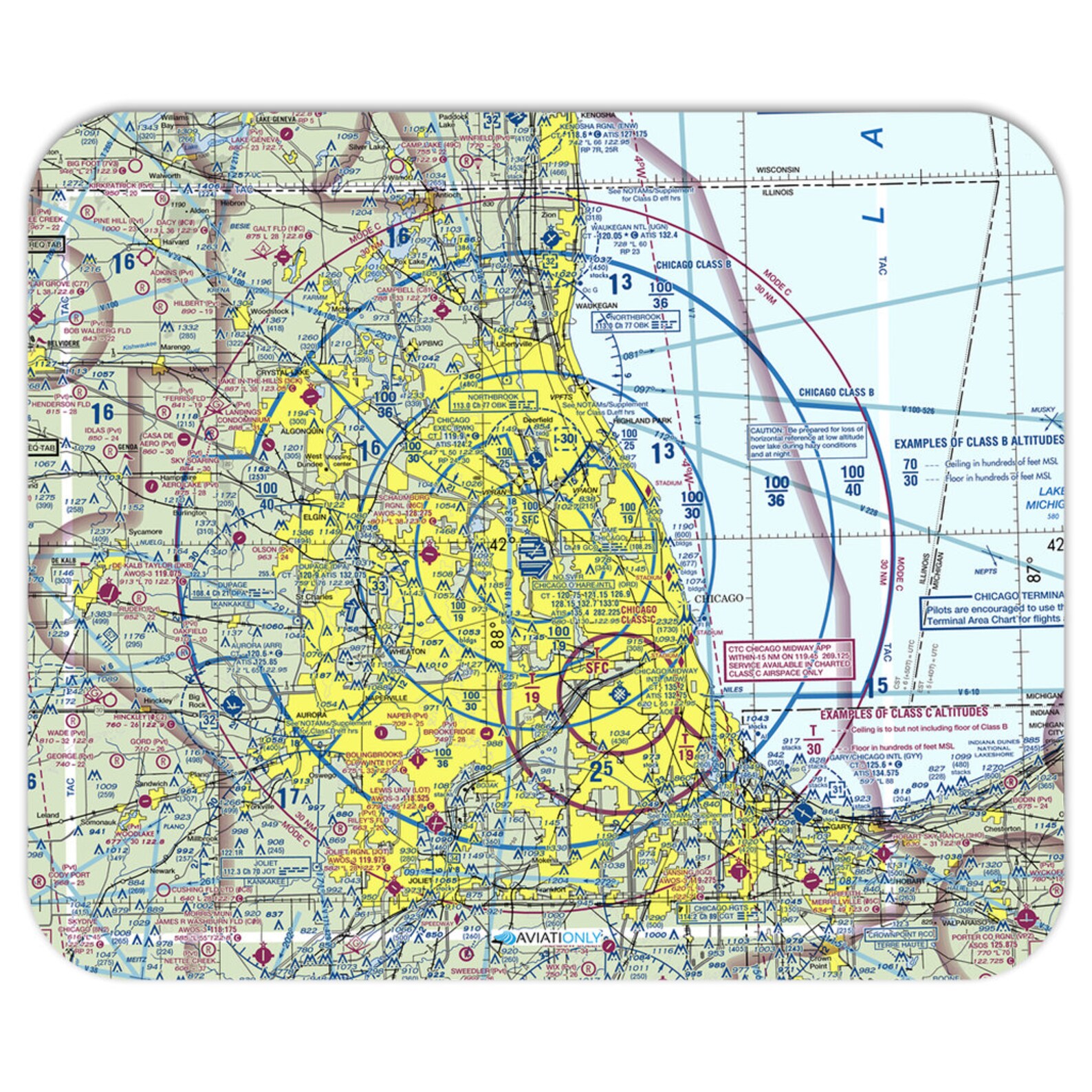 ORD Sectional VFR Chart Mousepad | Etsy