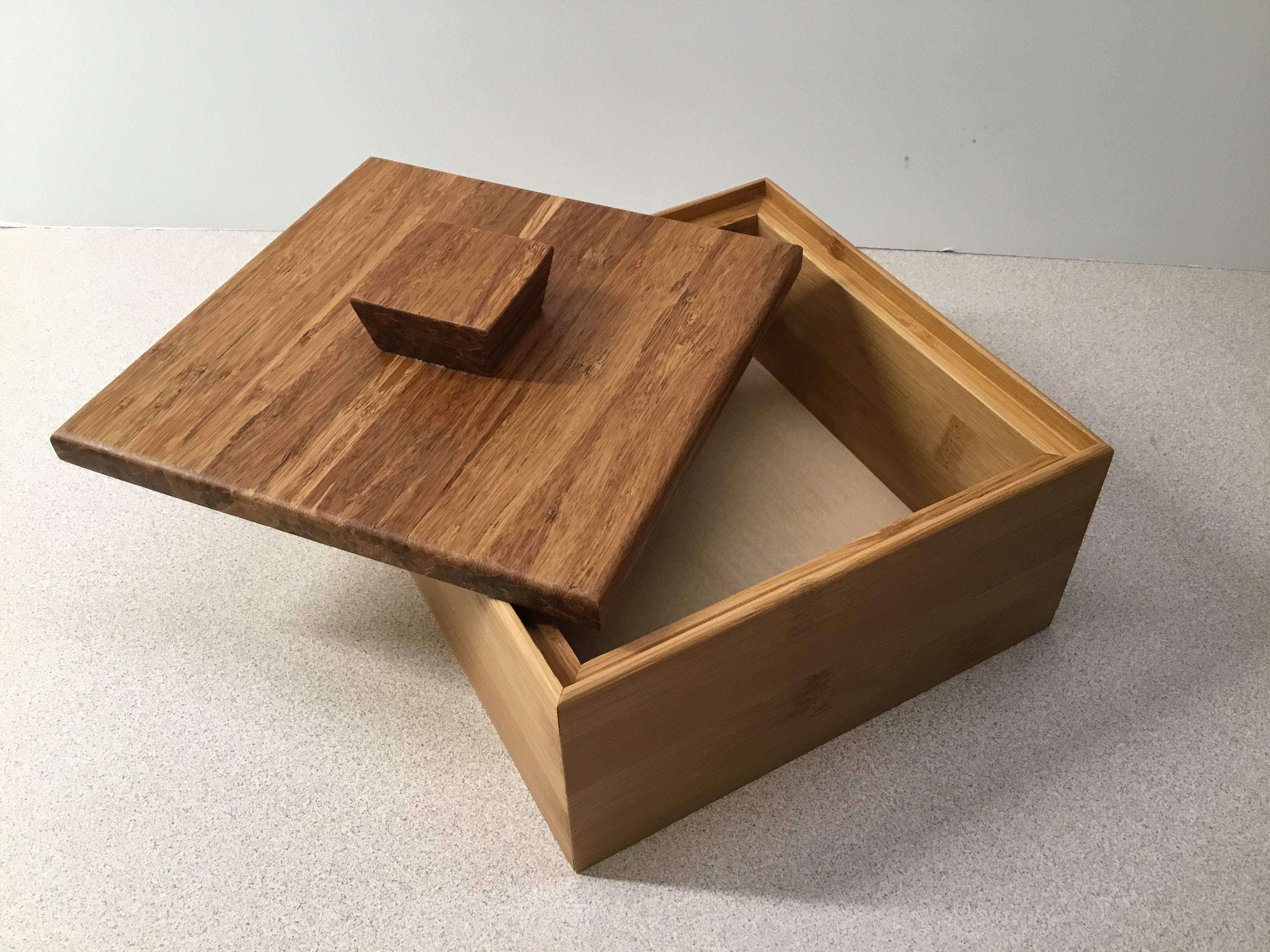 Square Bamboo Box With Lift Lid - Etsy