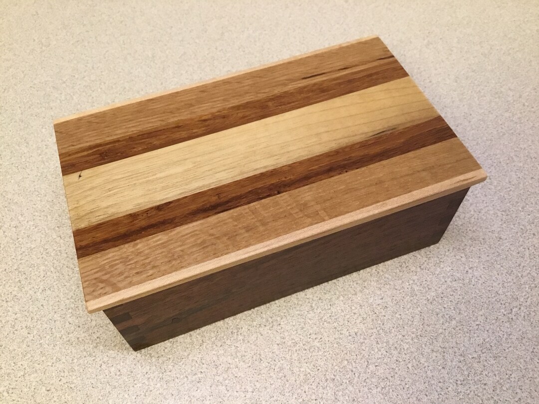 Black Walnut Mini Box With Maple White Oakbamboo and Oregon - Etsy