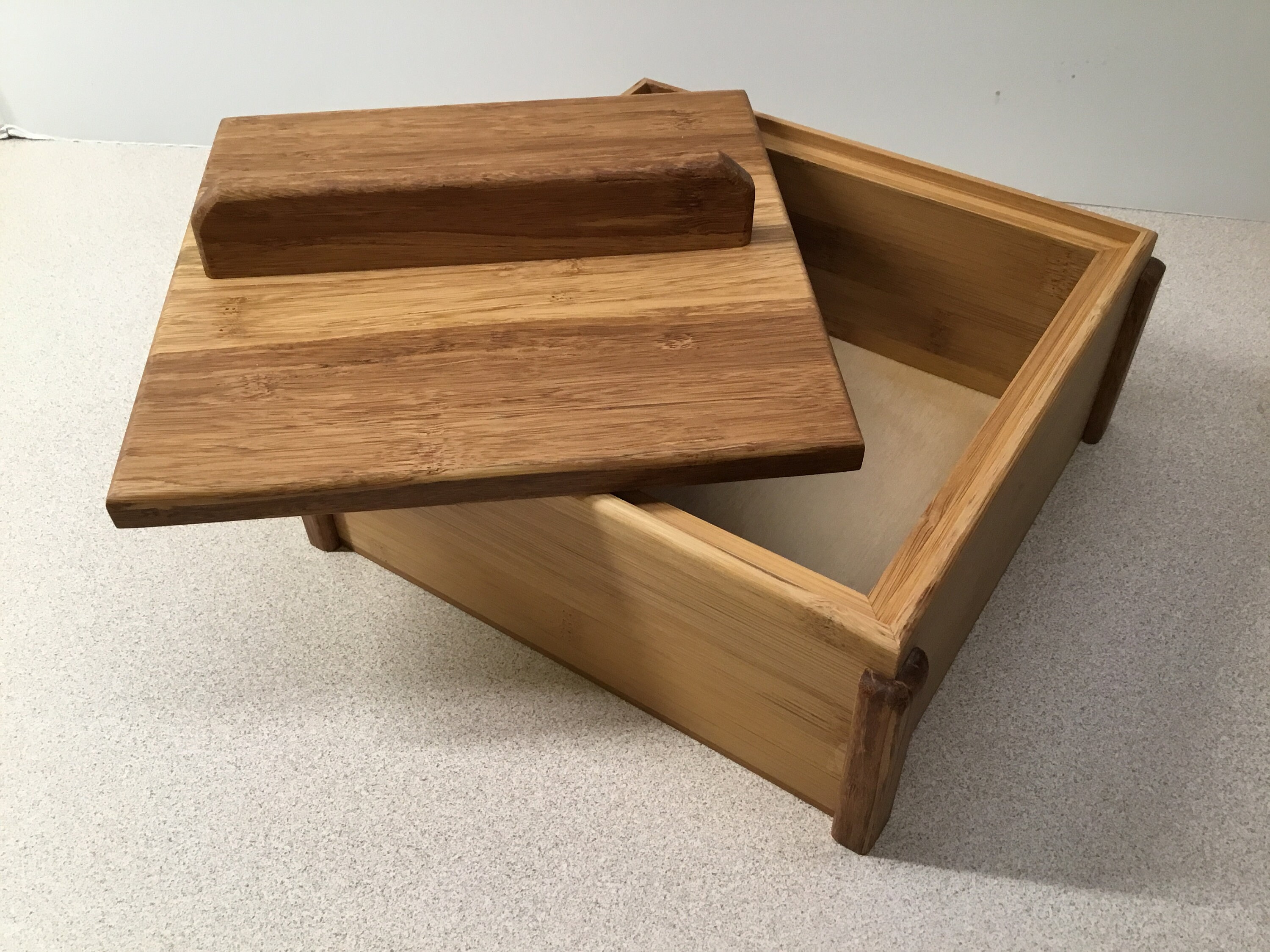 Square Bamboo Box With Lift Lid - Etsy
