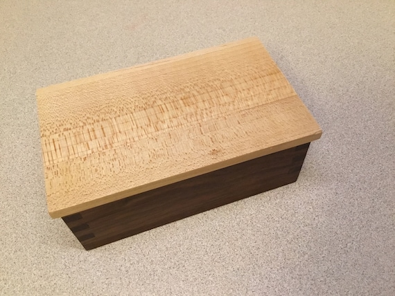 Black Walnut Mini Box With Sycamore Lid | Etsy