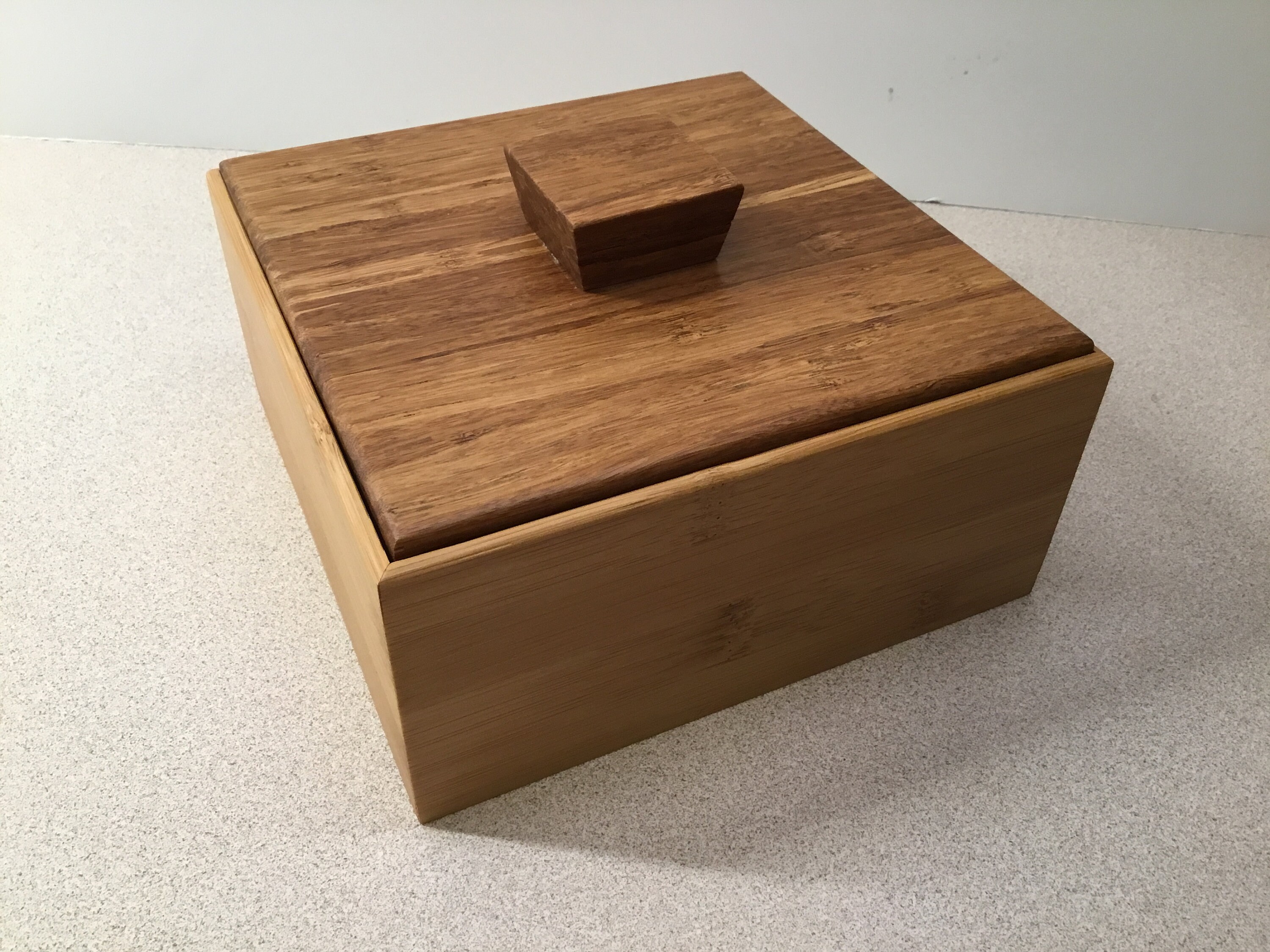 Square Bamboo Box With Lift Lid - Etsy