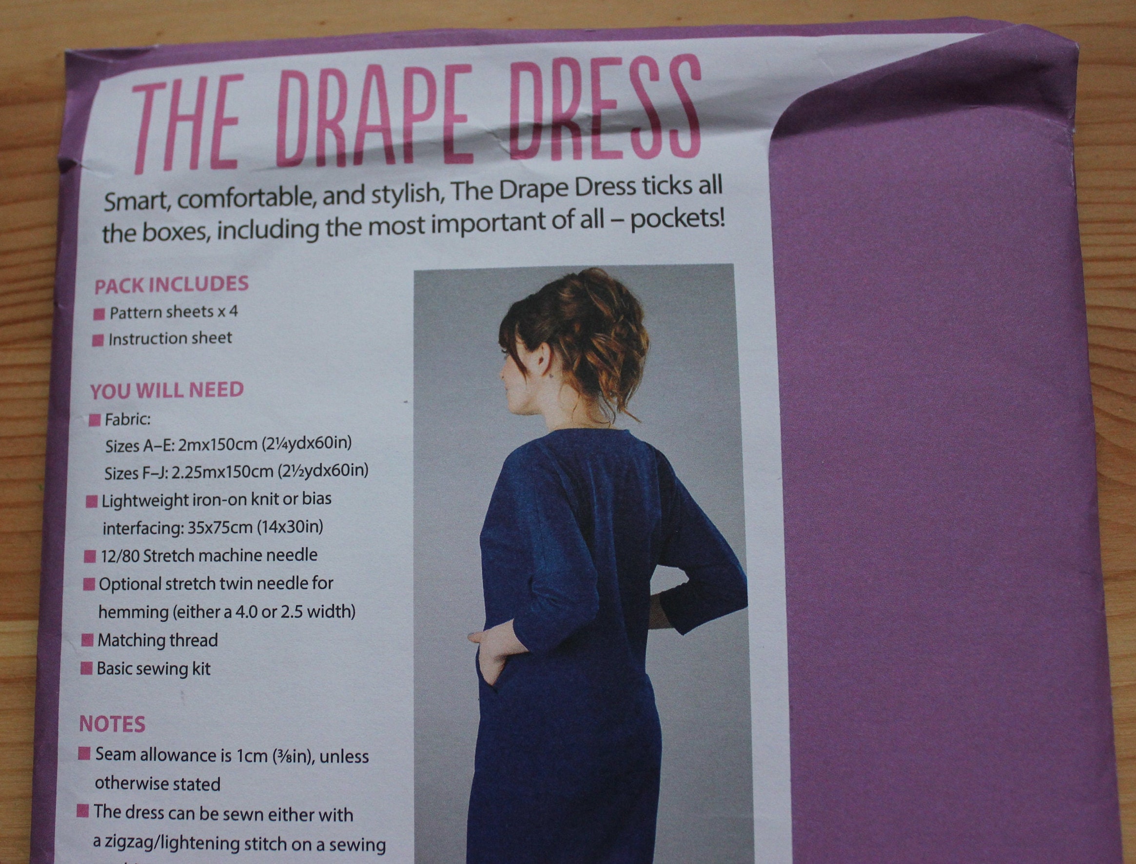 Ladies Dress Sewing Pattern/the Drape Dress/easydress Pattern/uncut and ...