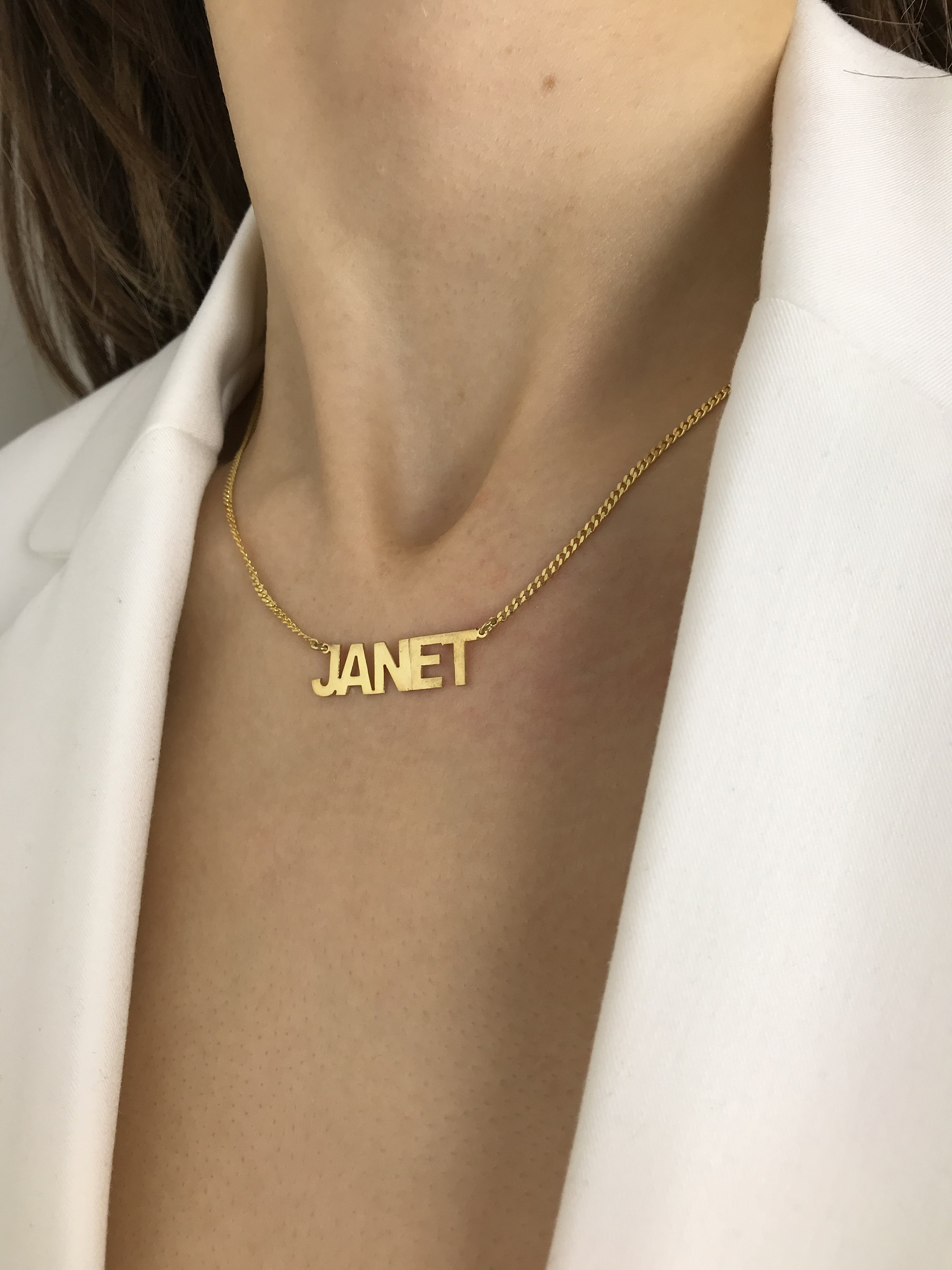 Modern Gold Name Necklace Curb Chain Necklace Dainty Name Necklace ...