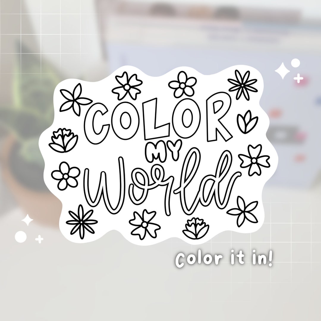 Enhypen orange Flower Inspired Coloring Sticker Bullet Journal, Bujo ...