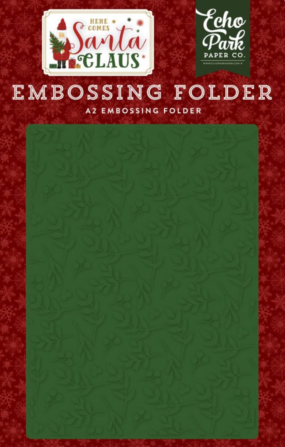 NEW Deck the Halls A2 Embossing Folder by Echo Park Here Comes Santa ...