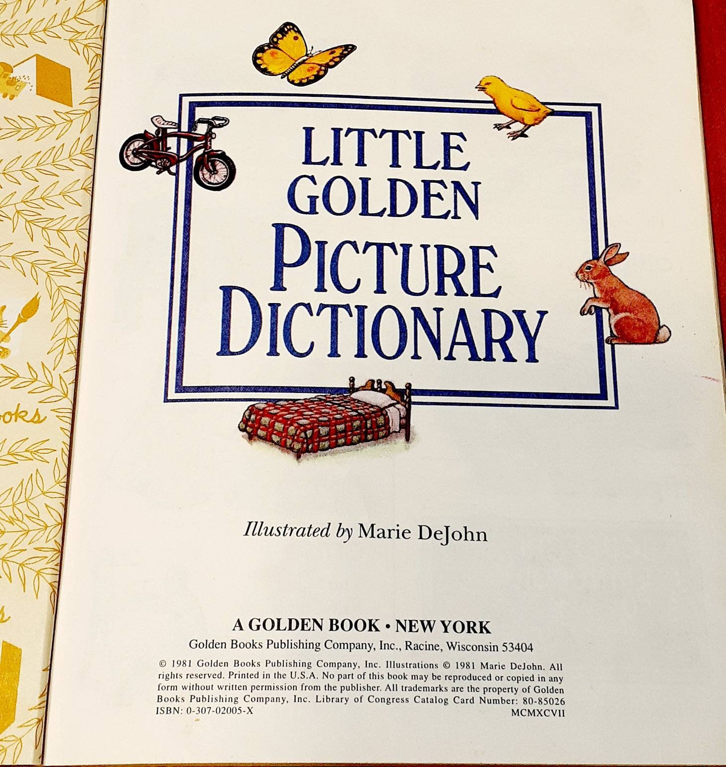 Little Golden Book PICTURE DICTIONARY Illustrated by Marie Dejohn 1981 ...