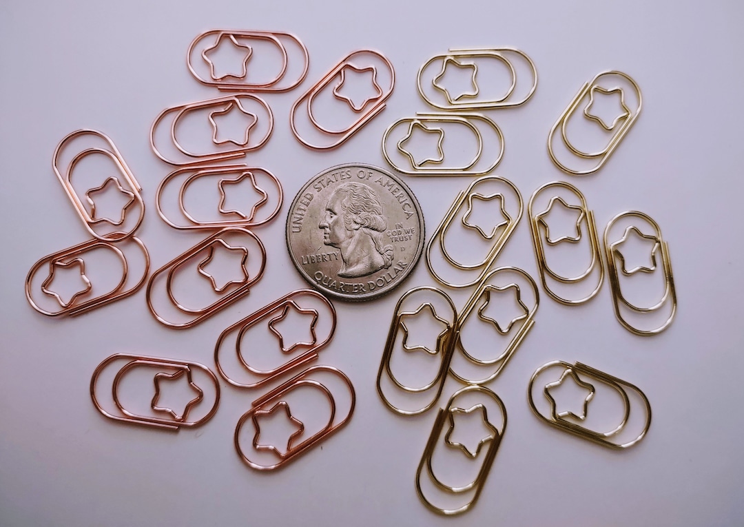 Set of 20 Star Paper Clip Journal Accessories Cute Stationery Planner ...