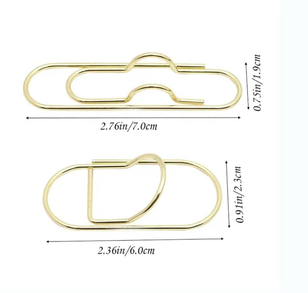 Set of 2 Gold Toned Paper Clip Pen Holder Decor Accessories Business ...