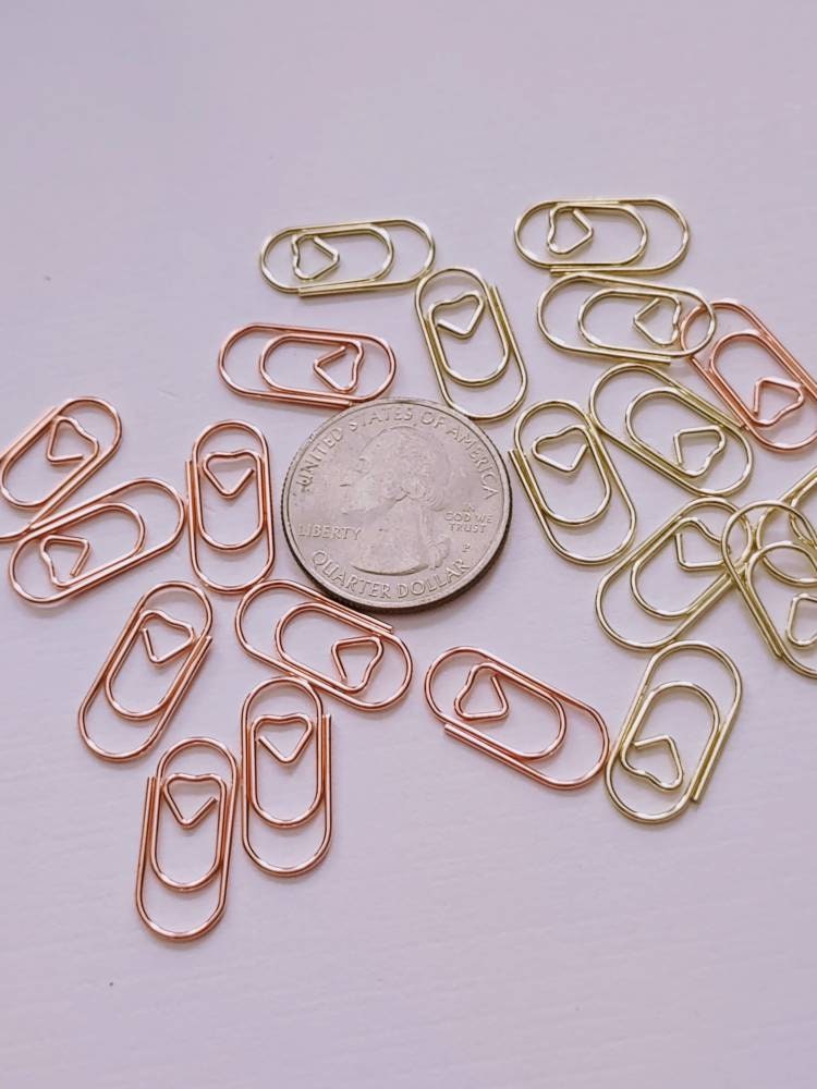 Set of 20 Heart Mini Paper Clip Journal Accessories Cute Stationery ...