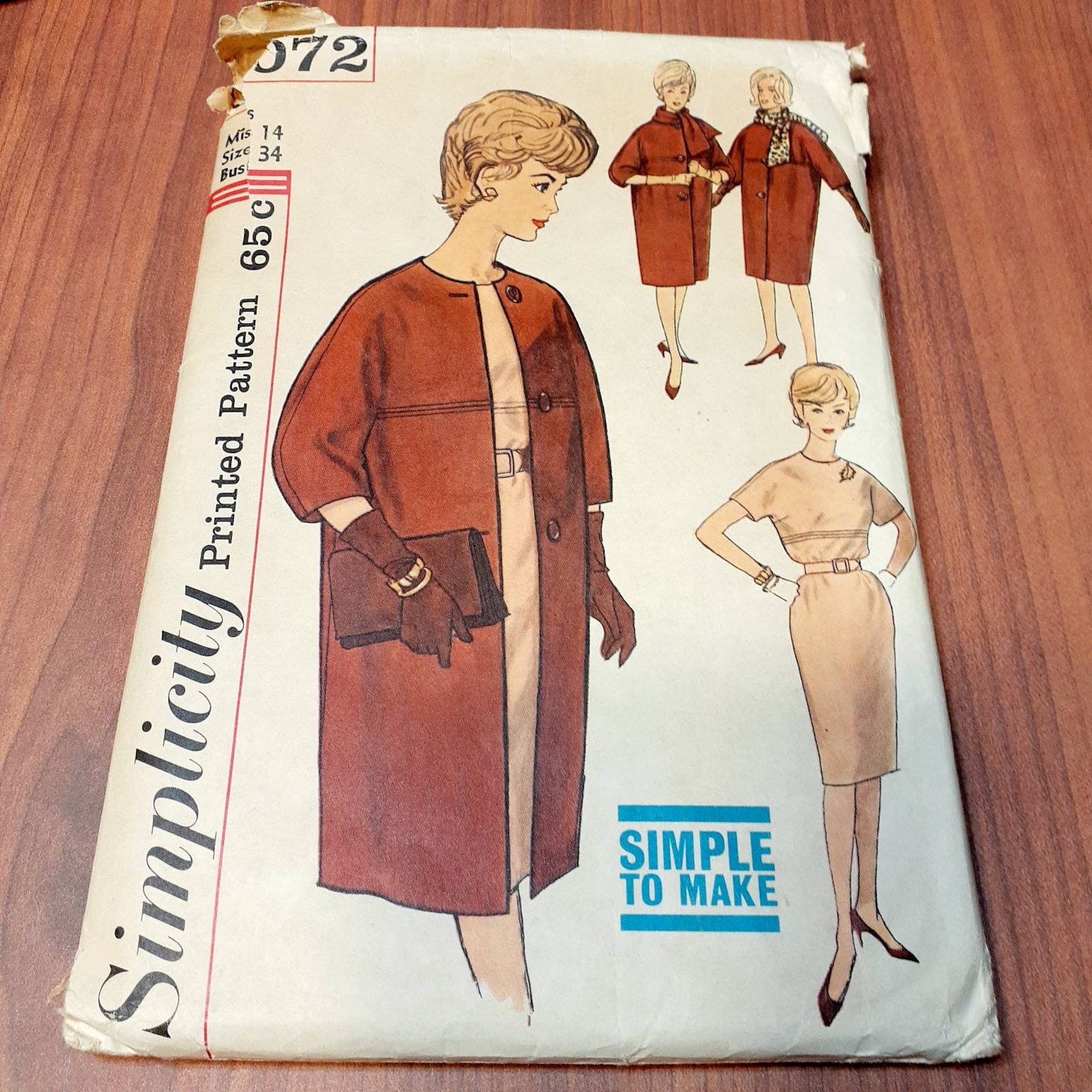 1960's Era Vintage Simplicity Sewing Pattern 4072 Cut Pattern - Etsy