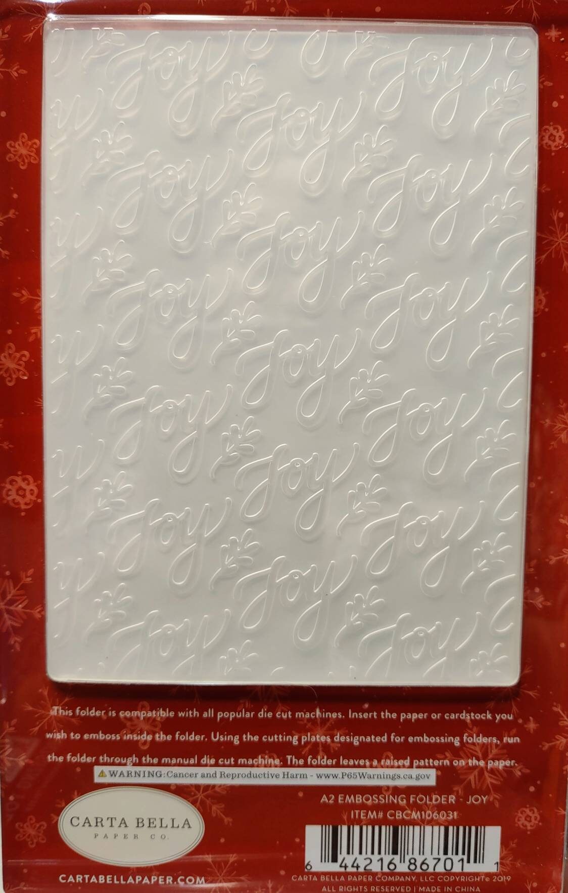 NEW Joy A2 Embossing Folder by Carta Bella Paper Co - Etsy