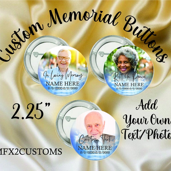 Memorial Buttons Templates - Etsy