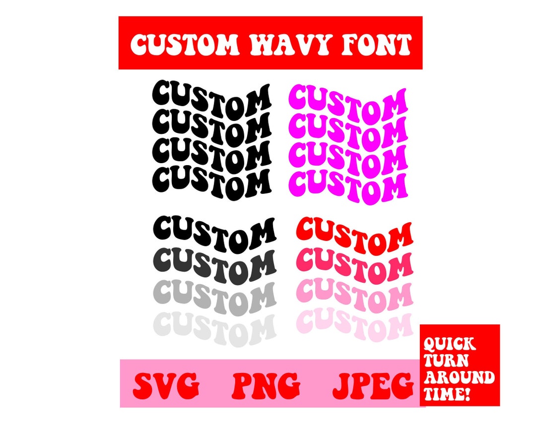 Custom Wavy Letters Svg Png, Custom Order Svg, Wavy Stacked Svg, Stacked Wavy Letters, Custom ...