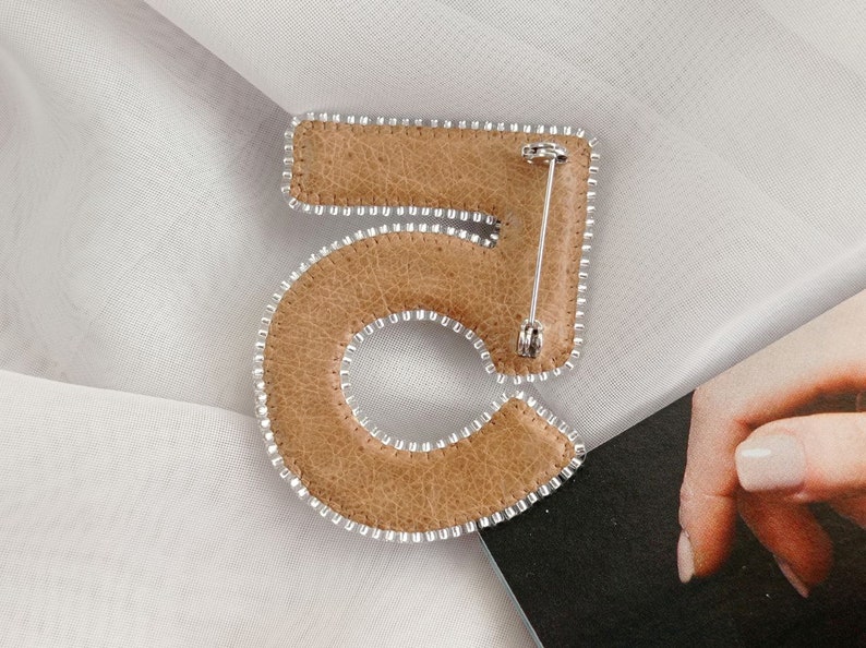 5th Anniversary Gift for Her Number 5 Brooch 50th Birthday - Etsy