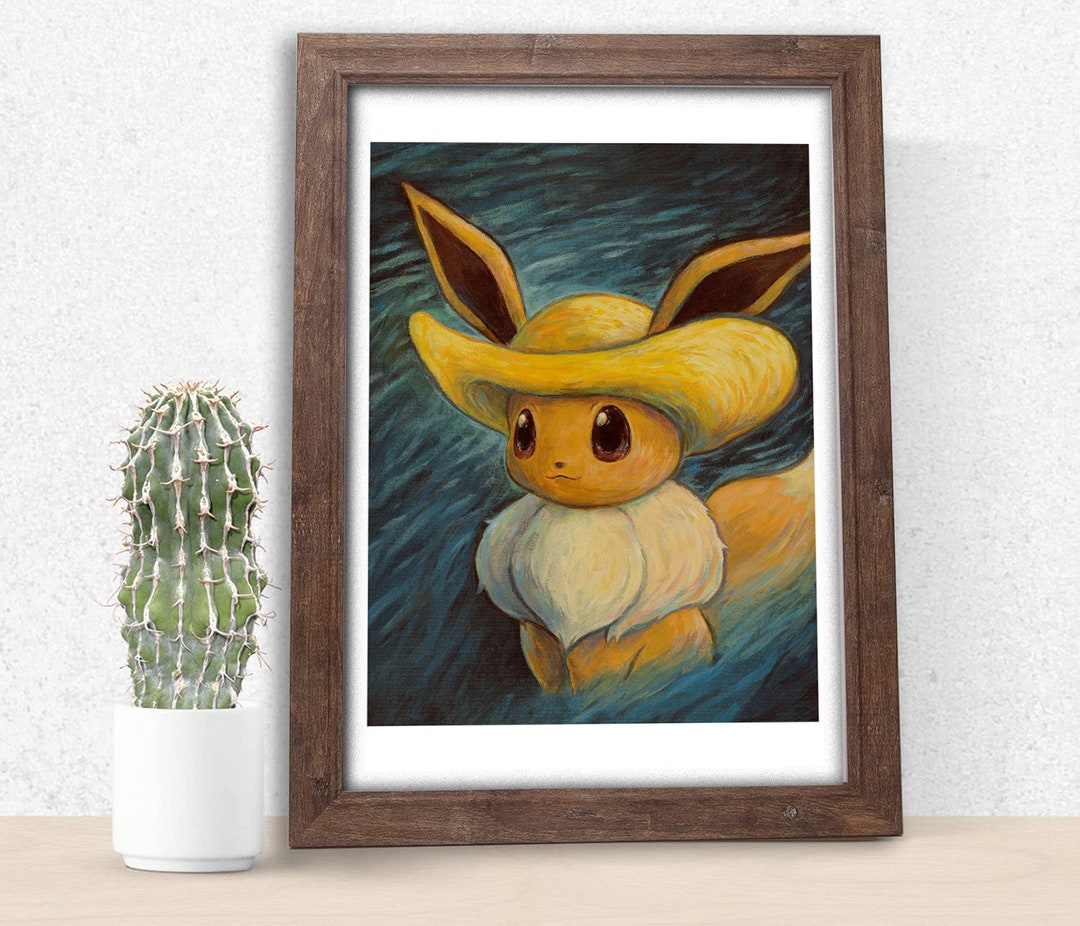 Pokémon Van Gogh Print, Eevee Artwork, Eevee Print, Pokemon Artwork ...