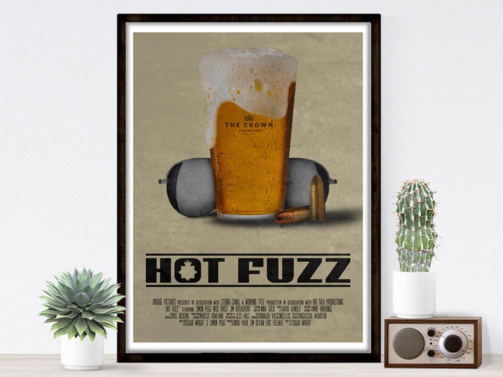 Hot Fuzz Art Print, Hot Fuzz, Edgar Wright, Film Print, Movie Print ...