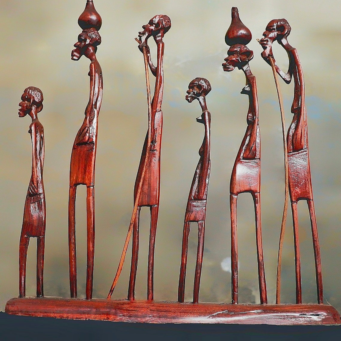 Vintage African Wooden Sculpture Hand Carved Hard Wood | Etsy