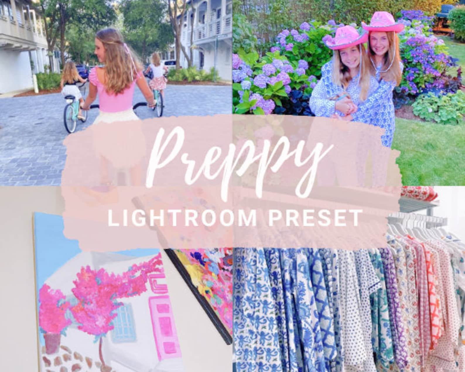 Preppy Preset Pack - 4 Preppy Lightroom Presets, Instagram Filters, Influencer Preset, Blogger ...