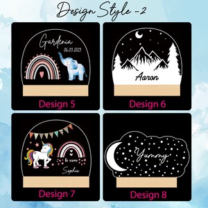 Personalized Night Light Kids, Baby Birth Gift, Baptism Gift, Custom ...