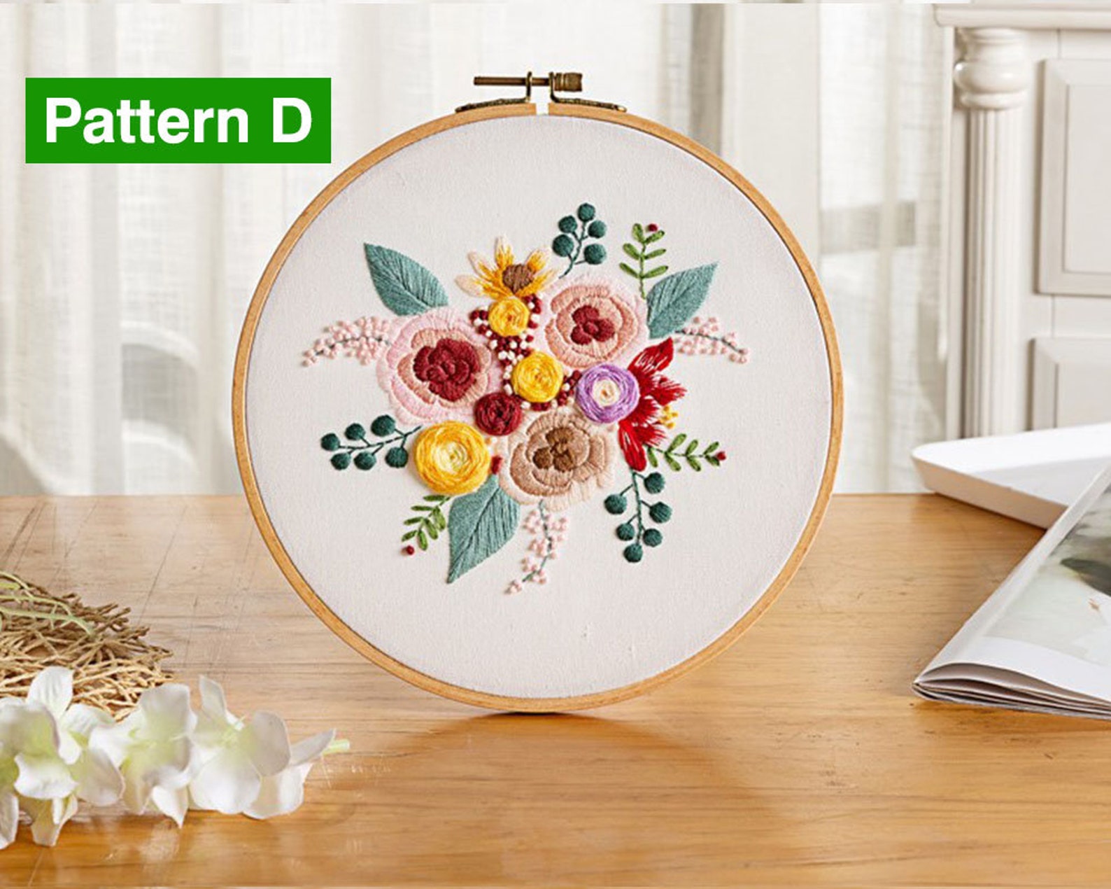 Kit de broderie pour débutant motif de fleur modèle de | Etsy