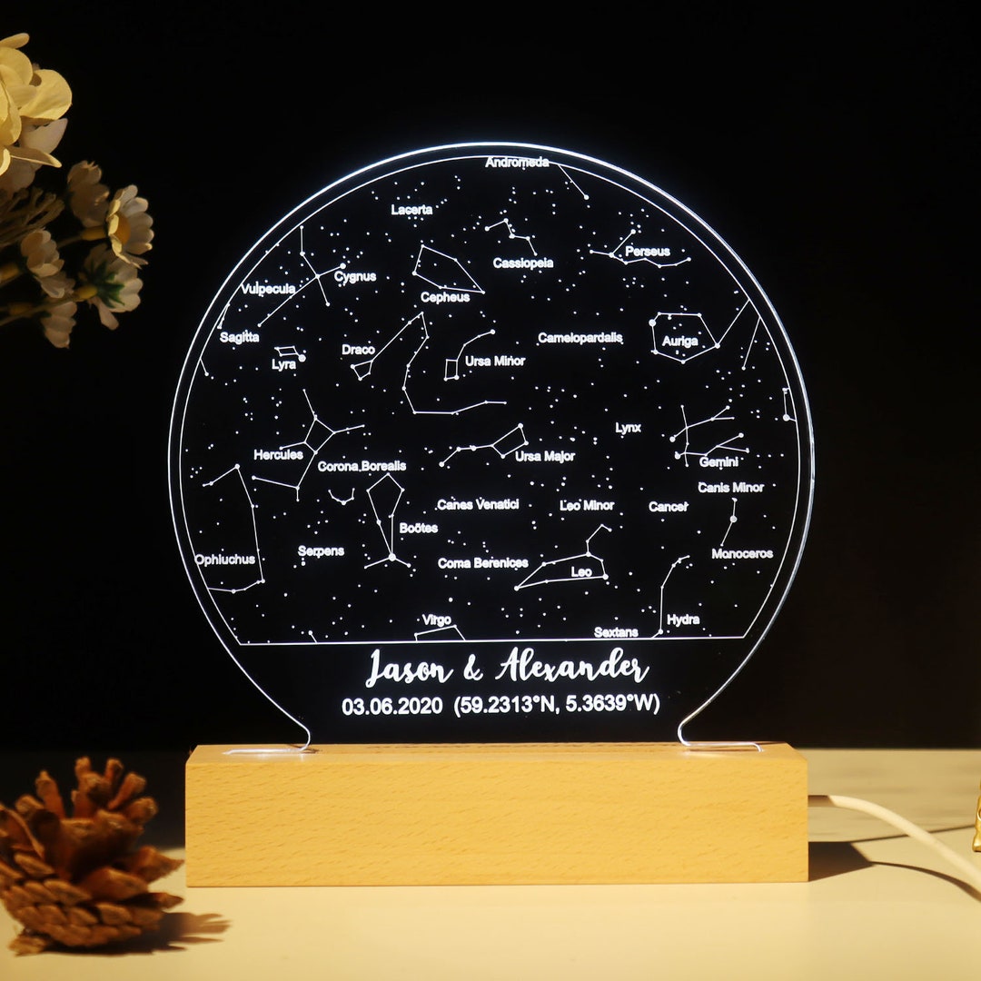 Personalized Star Map Night Lights, Constellation Night Lights Gifts ...