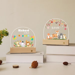 Personalized Night Light Kids, Baby Birth Gift, Baptism Gift, Custom ...