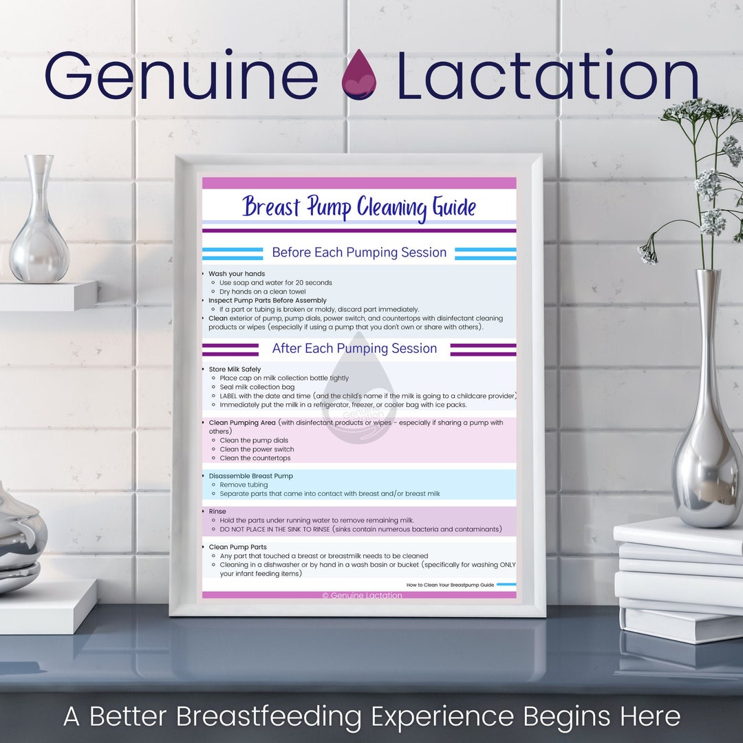 Breast Pump Cleaning Guide Parent Breastfeeding Handout Nursing Pumping ...