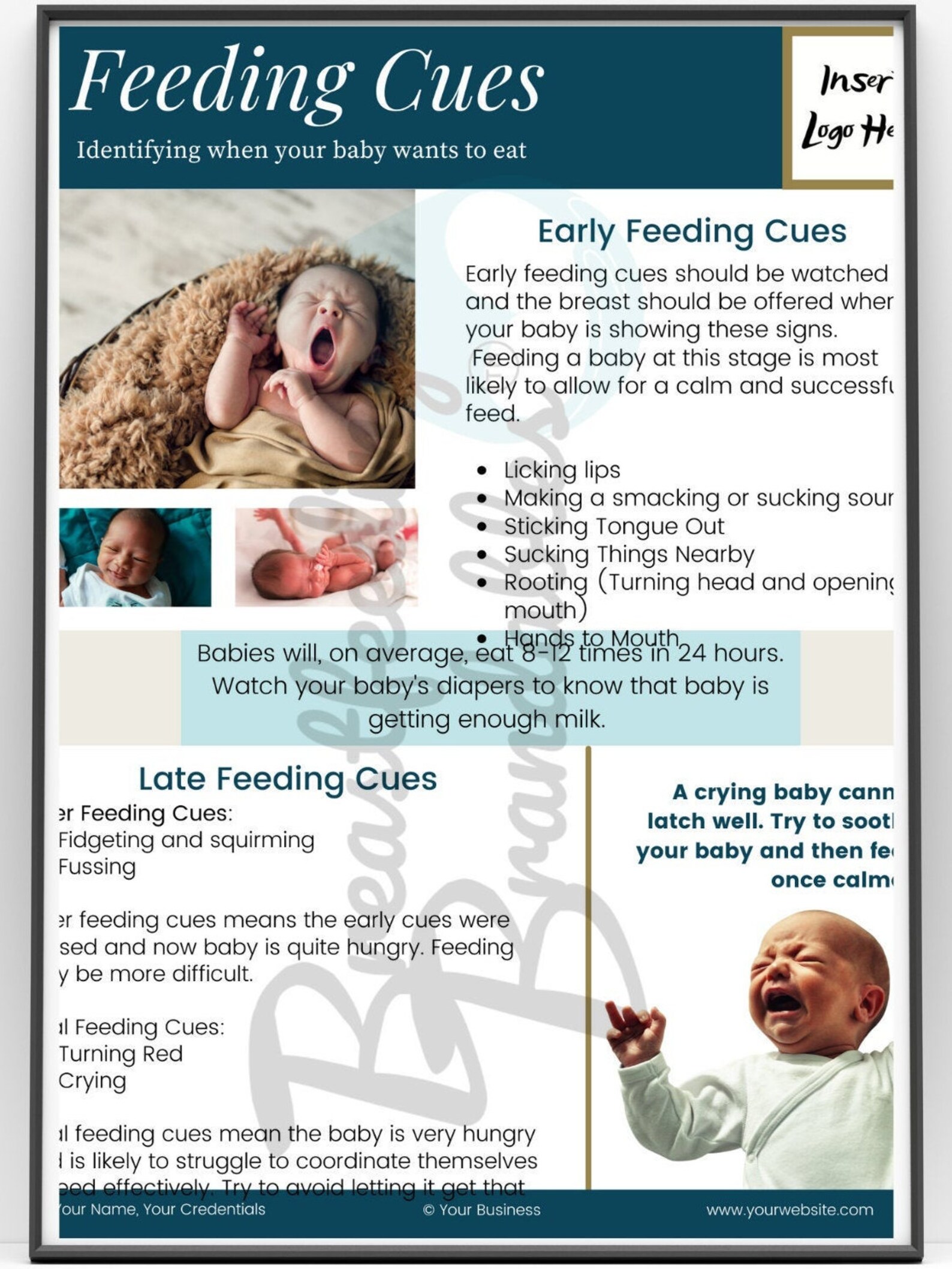 Feeding Cues Breastfeeding Brandables™ Template Customizable Canva for ...