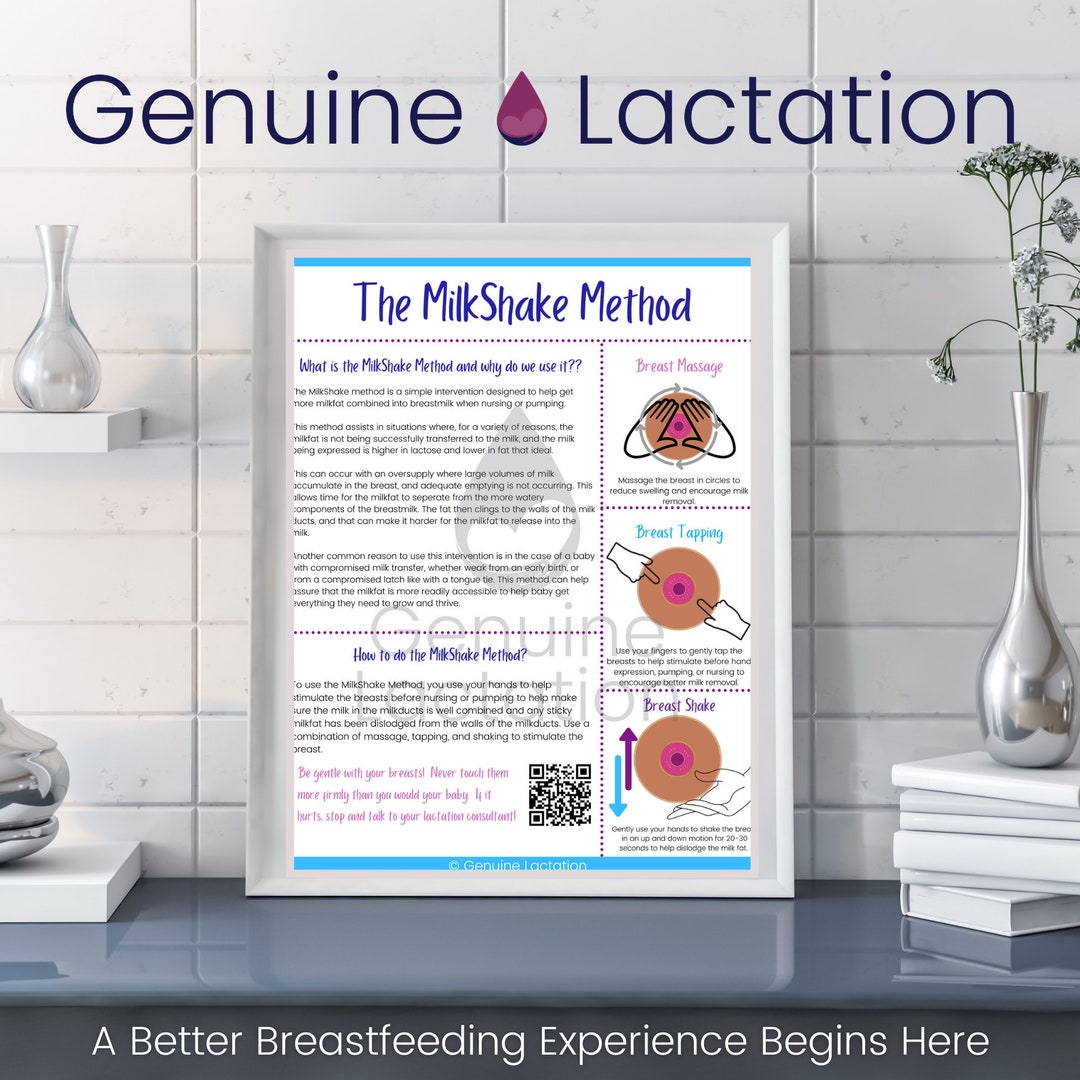 Milkshake Method Parent Breastfeeding Care Handout Lactation Support ...