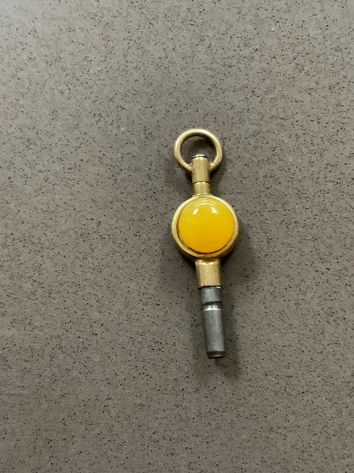 Antique Victorian Pocket Watch Key Yellow Jade Round Cabochon Swivel ...