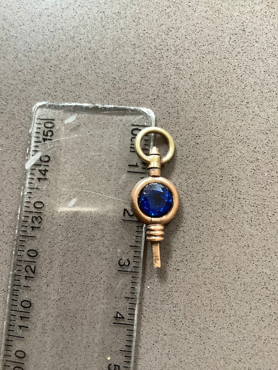 Antique gold tone dainty mini pocket watch key brilli… - Gem